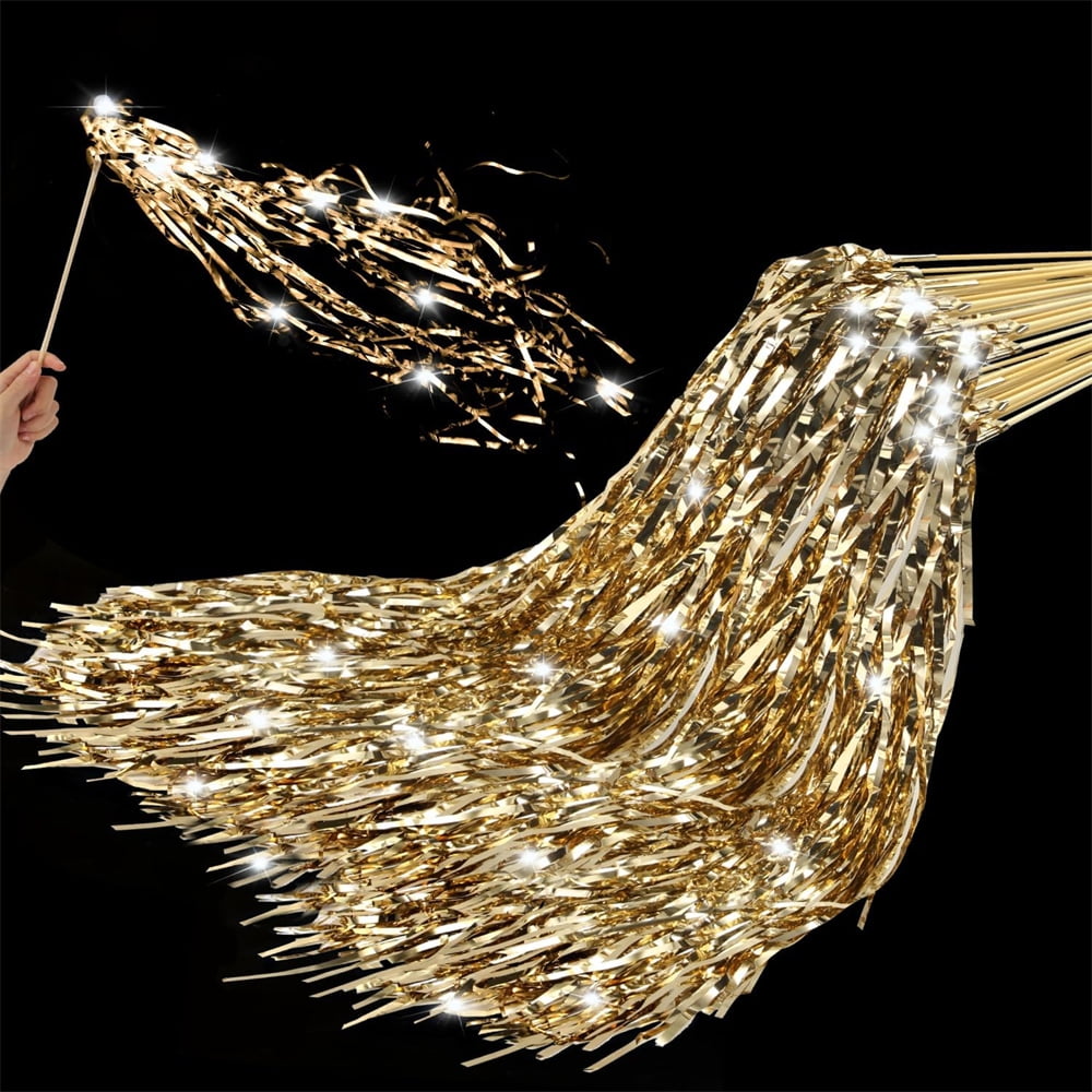 20pcs Lighted Wedding Wands Send off, NOGIS LED Ribbon Stick with Shiny ...