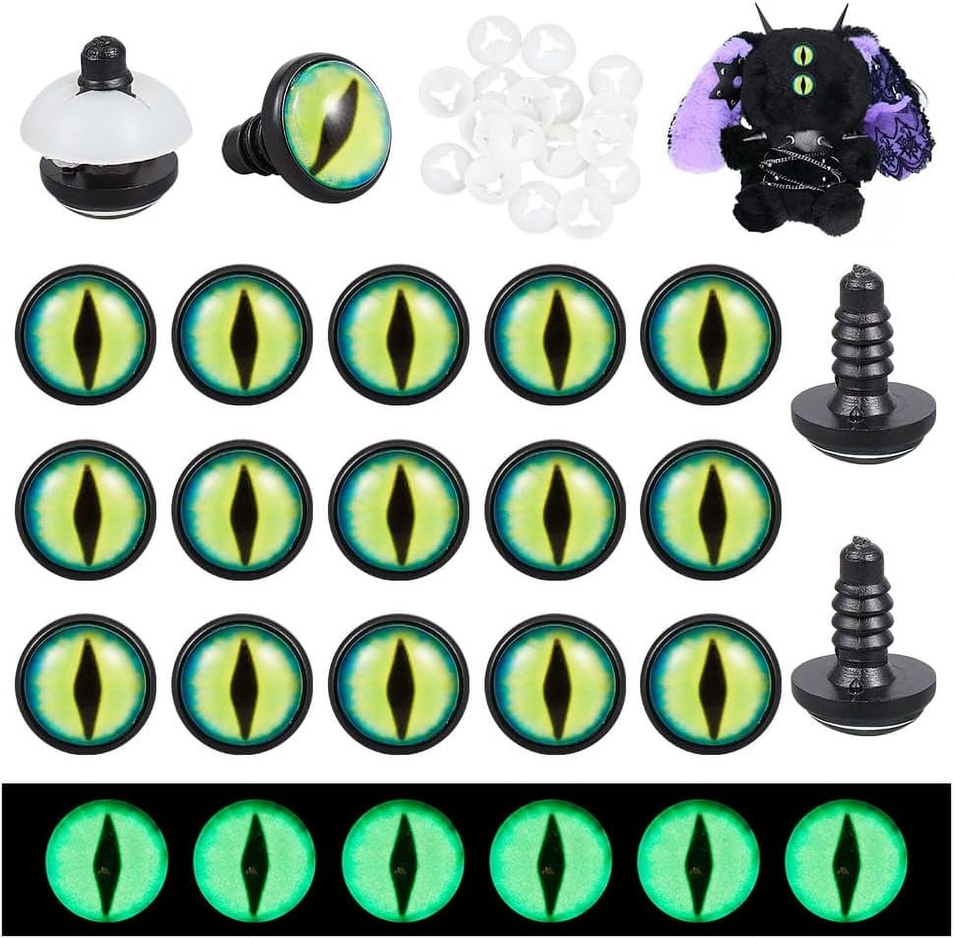 20pcs Luminous Safety Craft Eye Dragon Eye Plastic & Glass Craft Safety ...