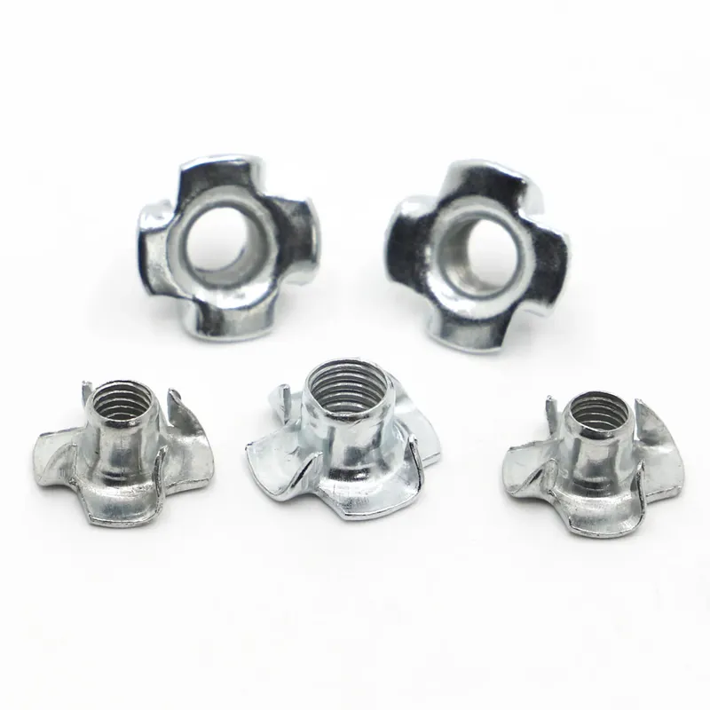 20pcs M3 M4 M5 M6 M8 M10 Zinc Plated Four Claws Nut Speaker T-nut Blind Pronged Insert Tee Nut ...
