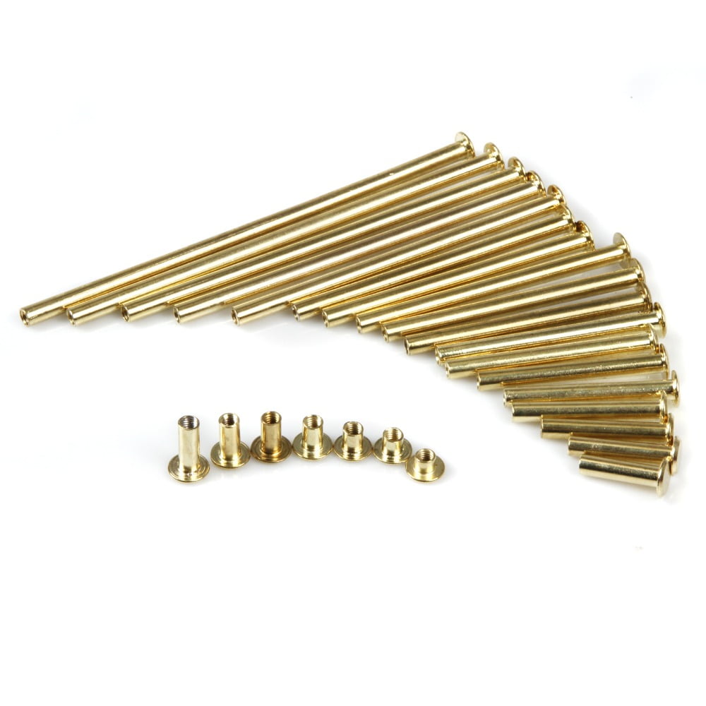 20pcs M5*4-125mm Copper Plated Chicago Screws Snap Rivet Books Butt ...