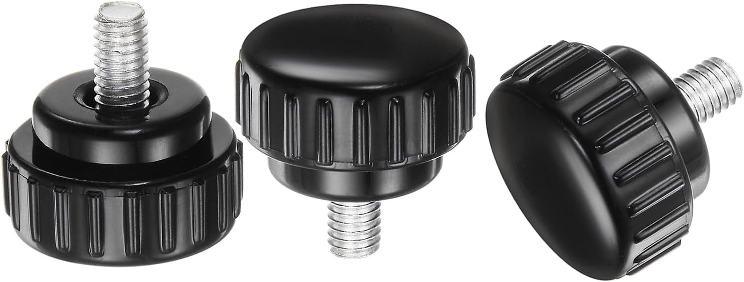 20pcs M6 x 10mm Male Thread Knurled Knobs, Thumb Screws Clamping Knobs Grip 25mm Plastic Round ...