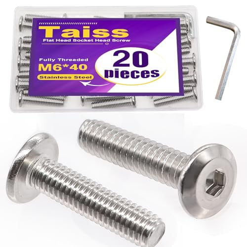 20pcs M6 x 40mm Flat Head Socket Head ,M6 Bolt,304 Stainless Steel 18-8 ...