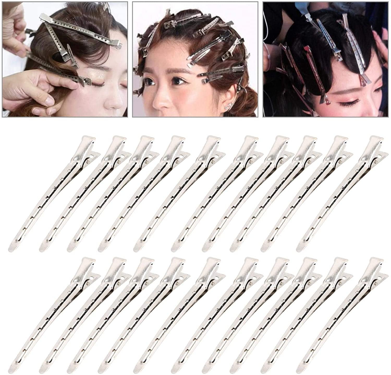 20pcs Metal Duck Bill Clip Sectioning Hair Styling Clips Hairdressing ...