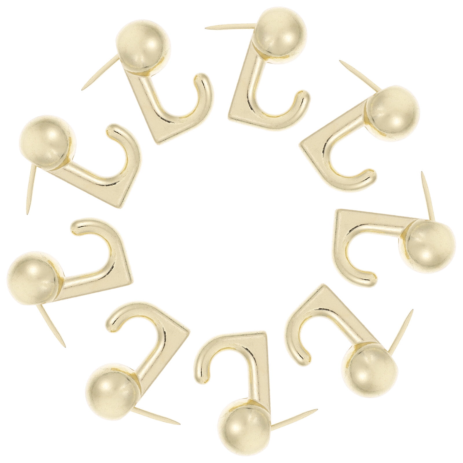 HOMEMAXS Golden Zinc Alloy Push Pin Hooks for Bulletin Boards and Walls ...