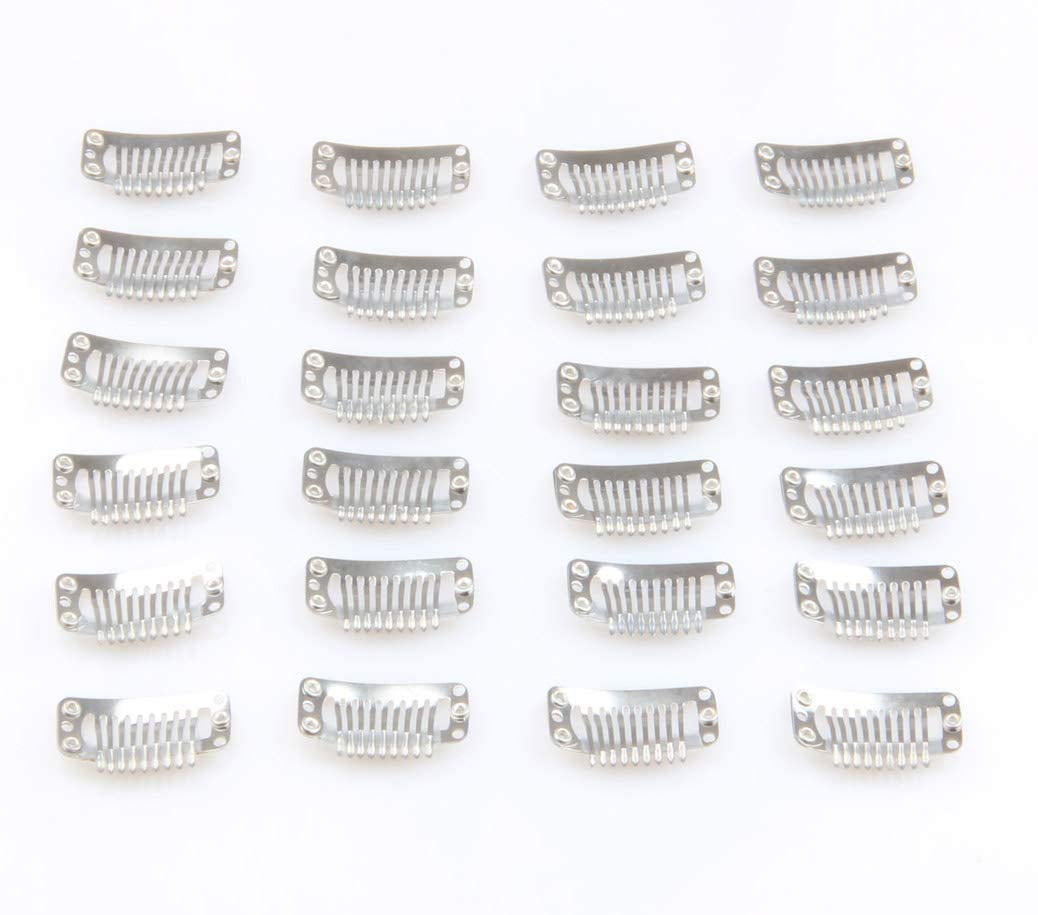 20pcs Metal Snap Clips for Hair Extensions DIY Stainless Steel Wig ...