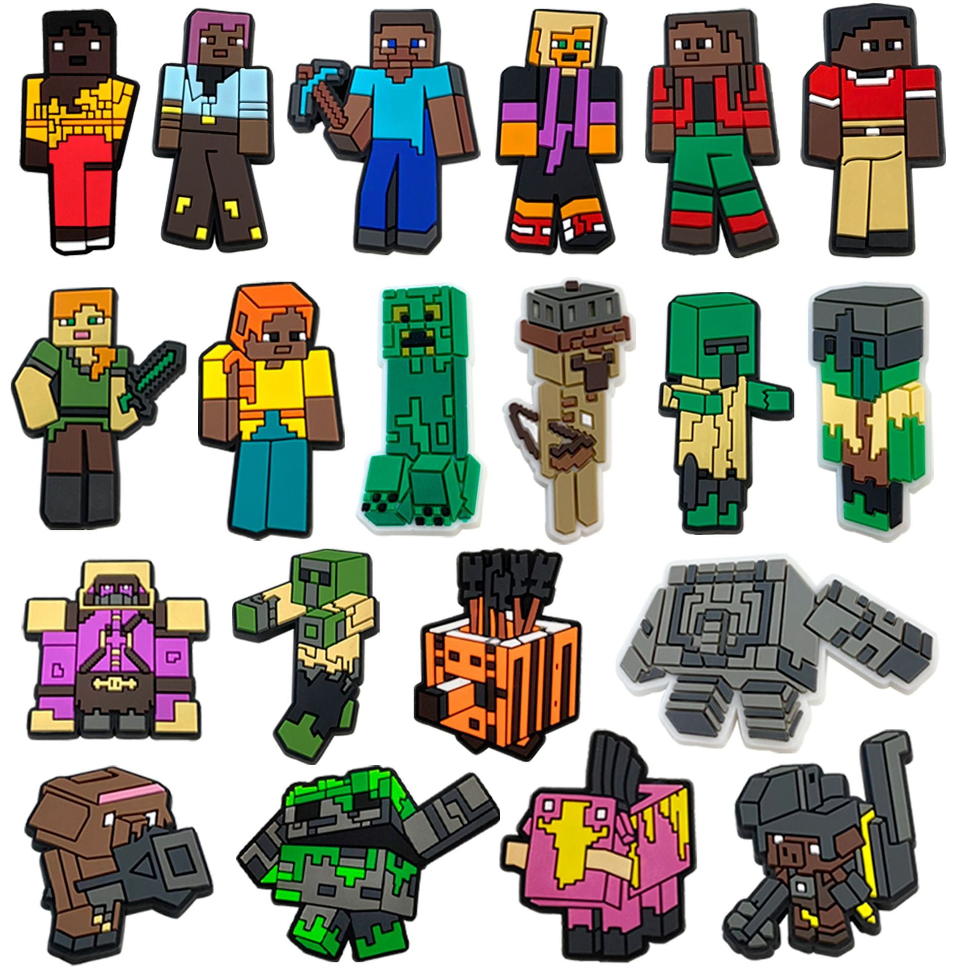 20pcs Minecraft Shoe Charms: Video Game Clog Decorations, DIY Shoe ...