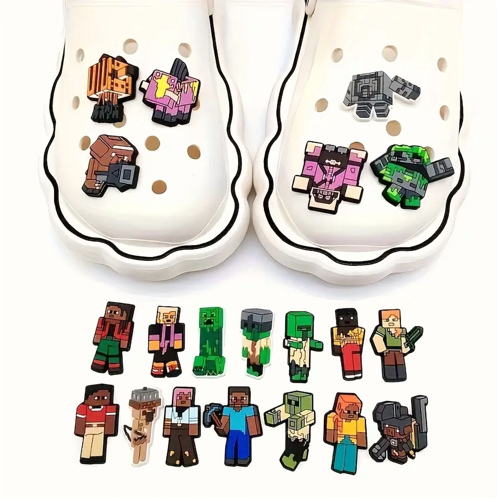 20pcs Minecraft Shoes Charms Decoration, Pixel Themed Shoe Charms for ...