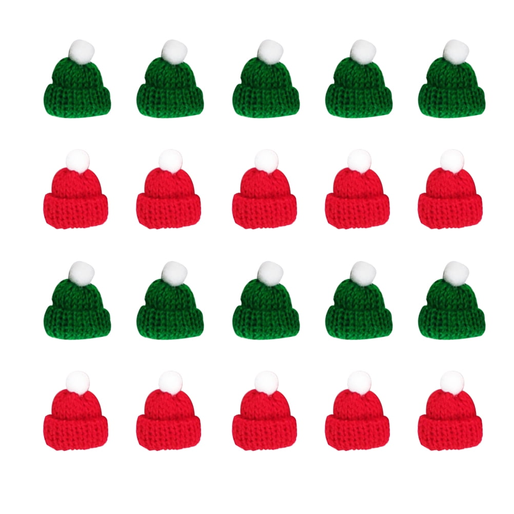 20pcs Mini Santa Hat Knitted Woolen Hats for Handwork Accessories and ...