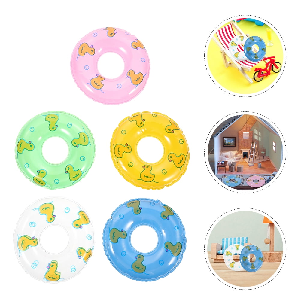 20pcs Mini Swim Rings Props Mini House Swimming Ring Props Mini House ...