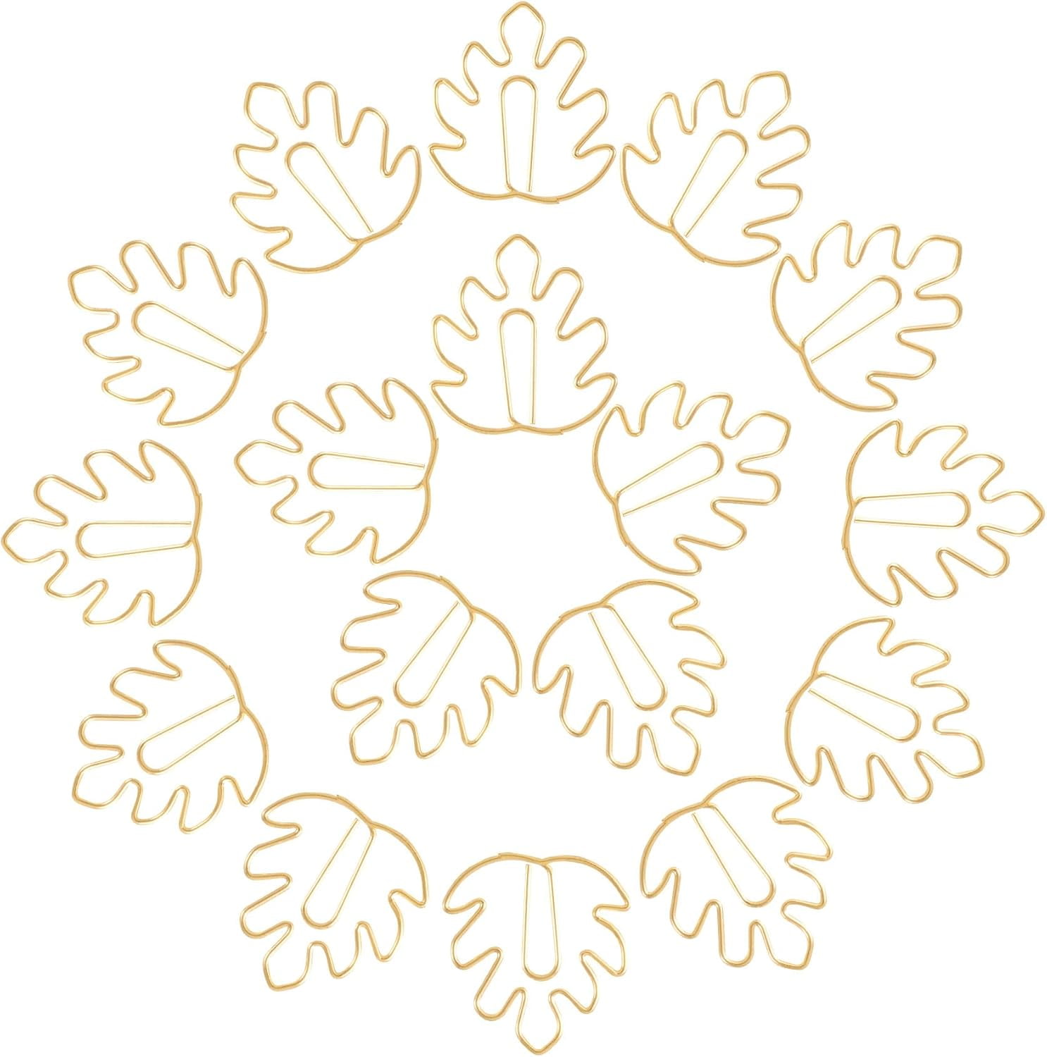 20pcs Monstera Leaf Paper Clips, Shiny Leaf Shape Bookmark Paperclip ...