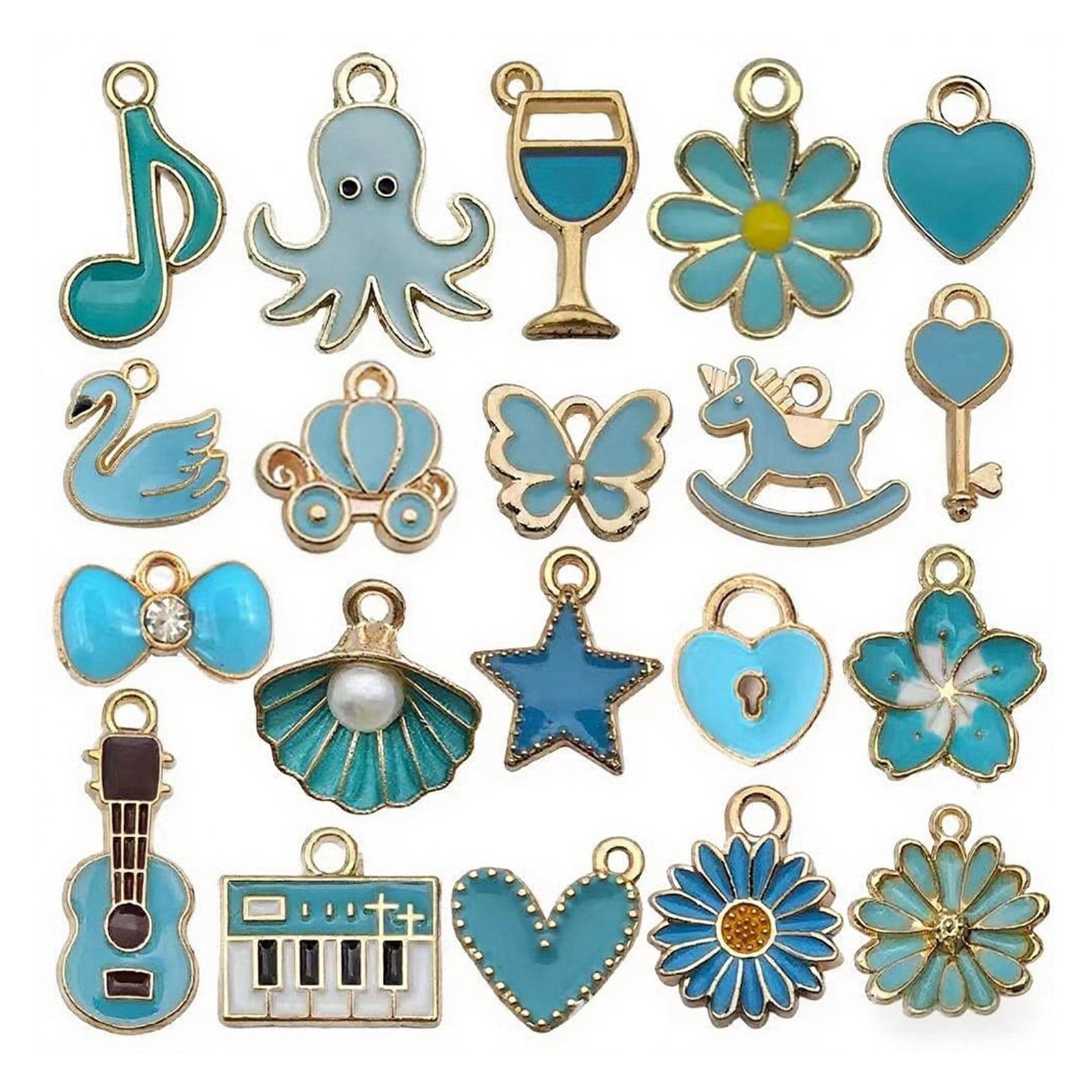 20pcs Multicolor Geometric Charms Zinc Alloy for Handmade Jewelry ...