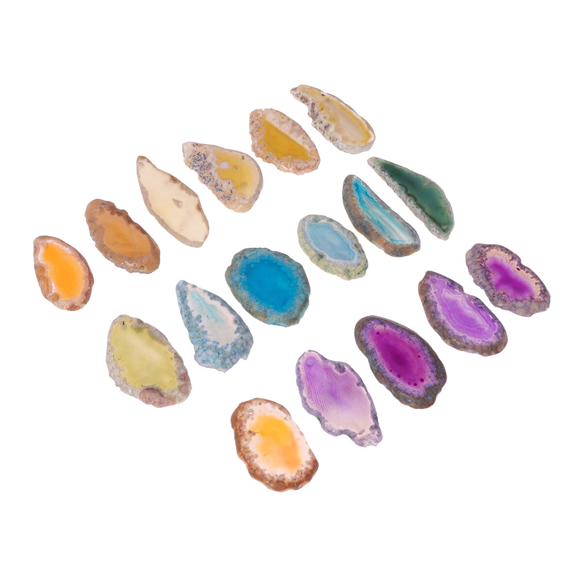20pcs Natural Agate Slices Colorful Geode Agate Cards Drilled Agate ...