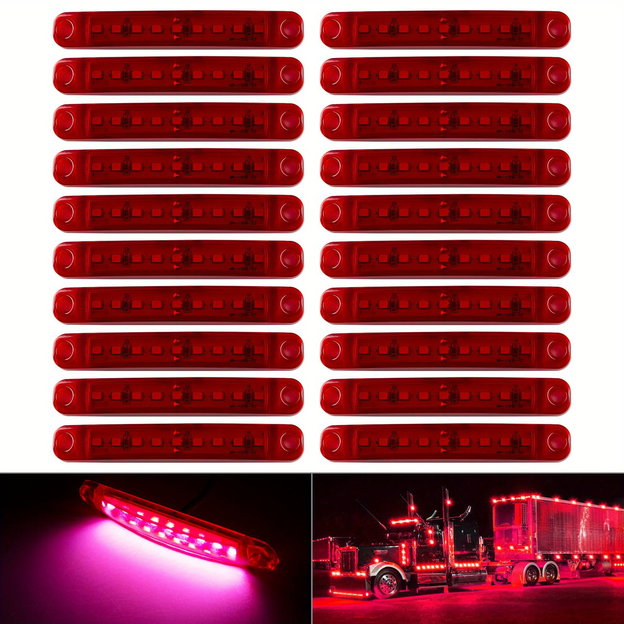 20pcs New Bright 12V 9LED Side Marker Light Lamp Indicator Light Bar ...