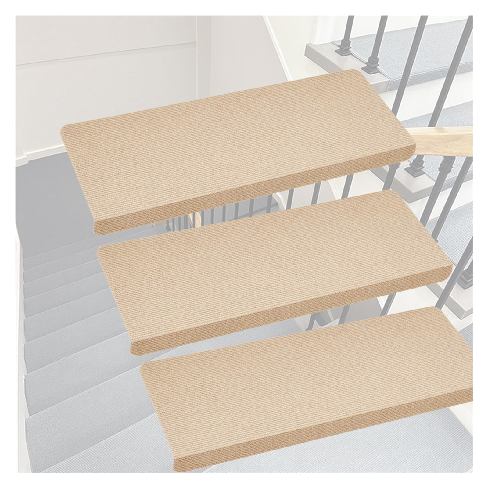 20pcs Non Slip Stair Treads, Rubber Backing Carpet Stair Runners for ...
