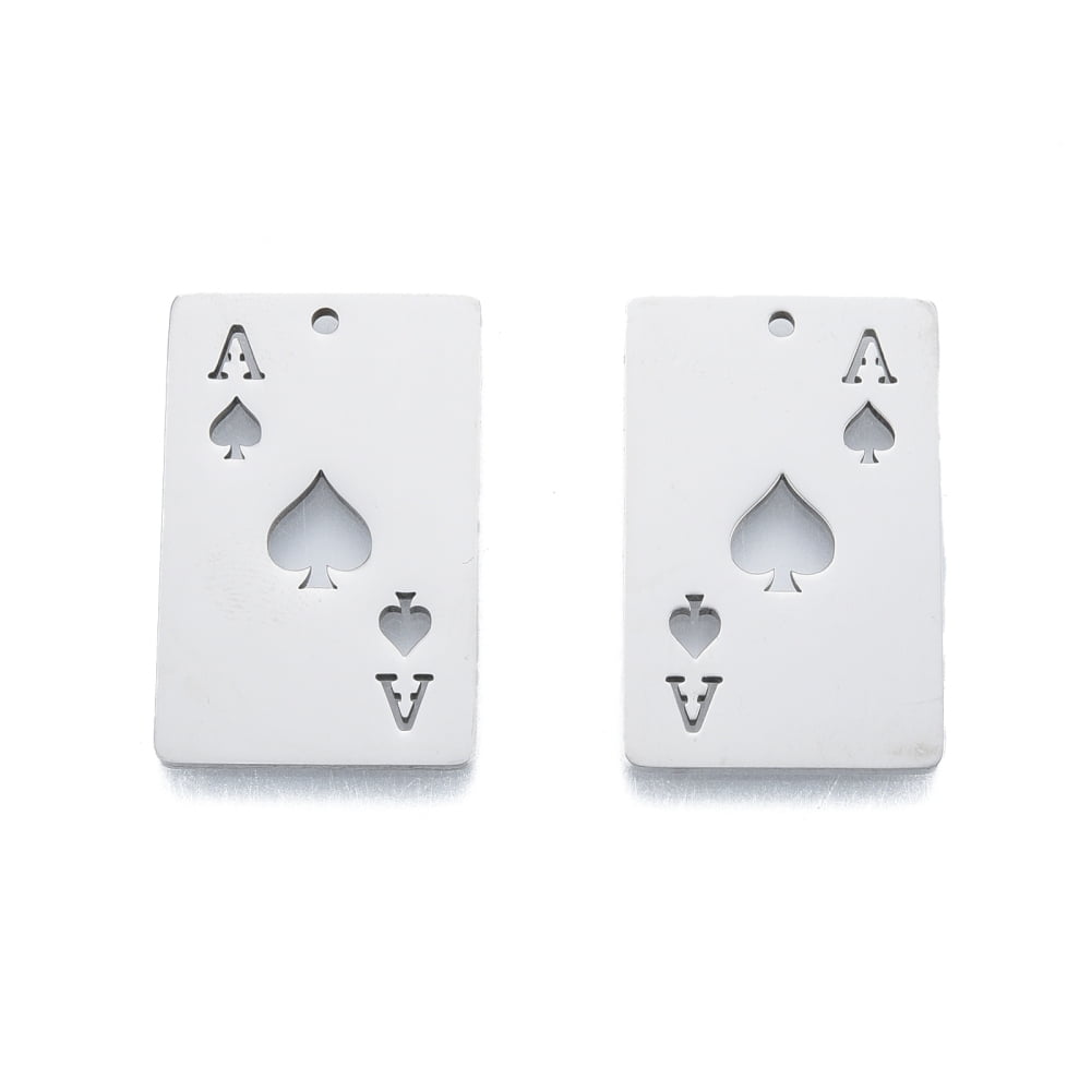 20pcs Non-Tarnish 201 Stainless Steel Playing Cards Ace of Spades ...