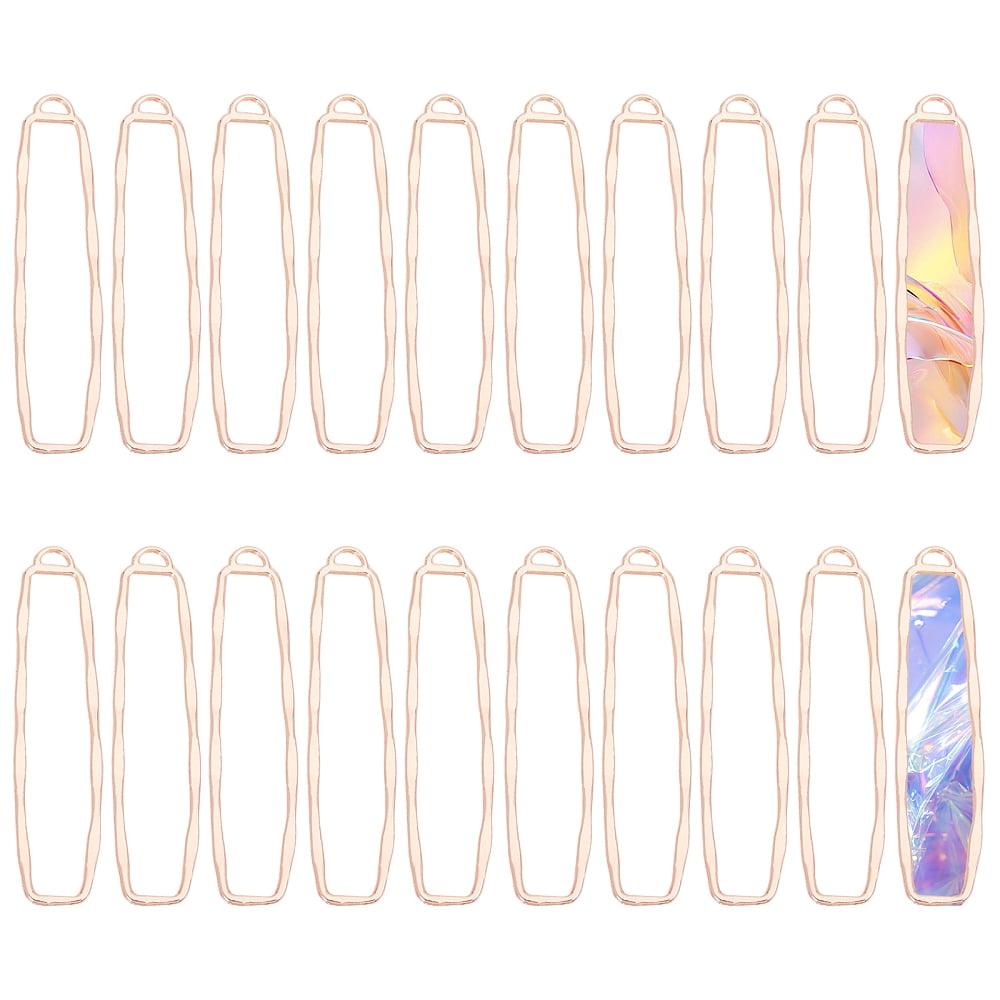 20pcs Open Back Bezel Pendants Rectangle Shape Open Back Frame Pendants ...