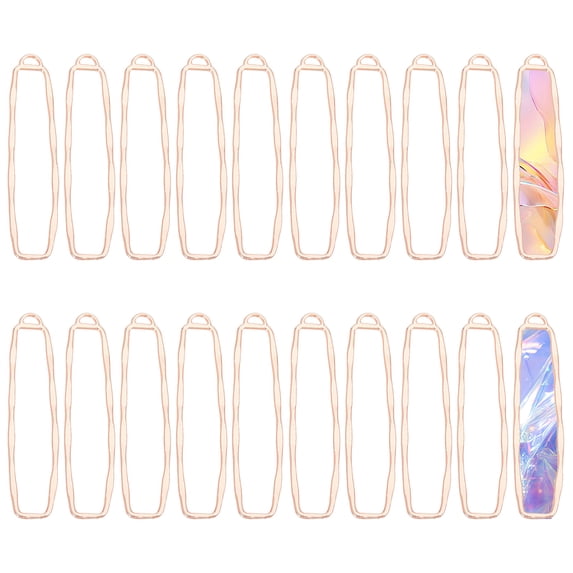 20pcs Open Back Bezel Pendants Rectangle Shape Open Back Frame Pendants ...