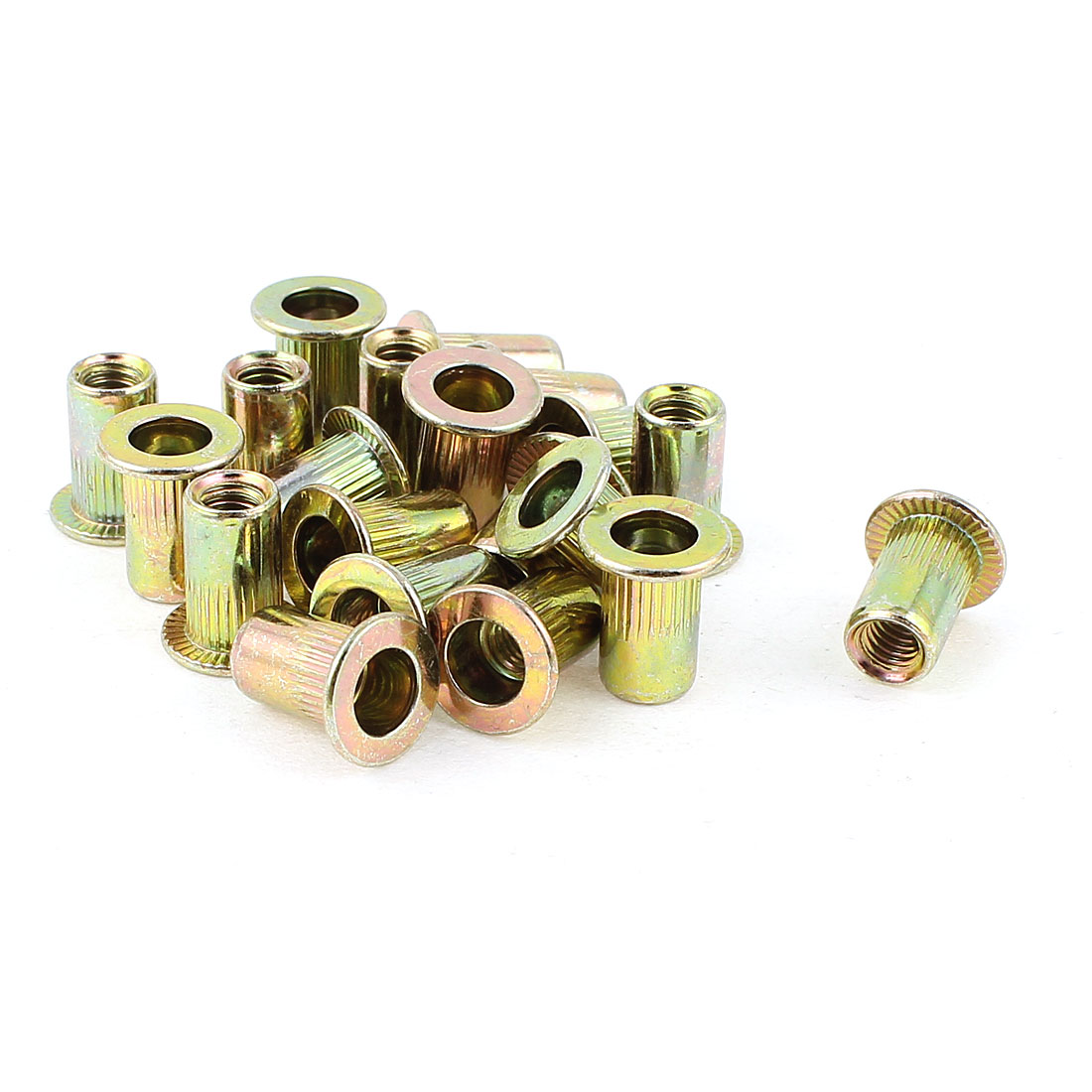 20pcs Open End Zinc Plated Steel Rivet Nut Insert Nutserts Fasteners ...