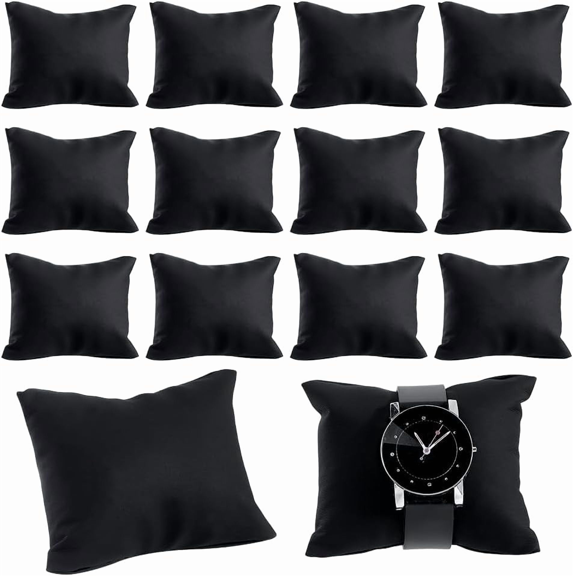 20pcs PU Leather Watch Pillows 2.7x3.3 Inch Bracelet Pillows Black Soft ...
