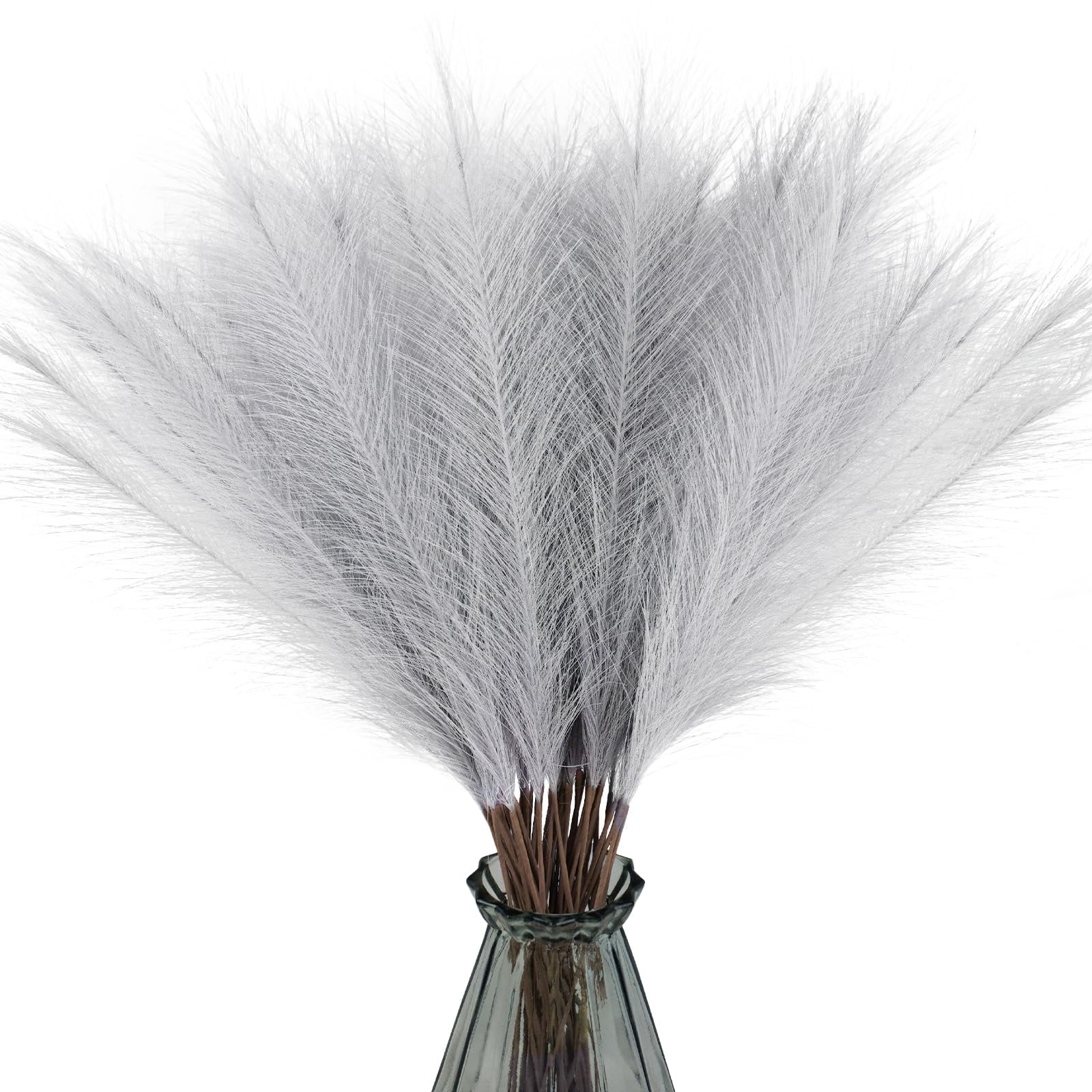 20pcs Pink Faux Pampas Grass Decor, 21.6" Short Artificial Pompous ...