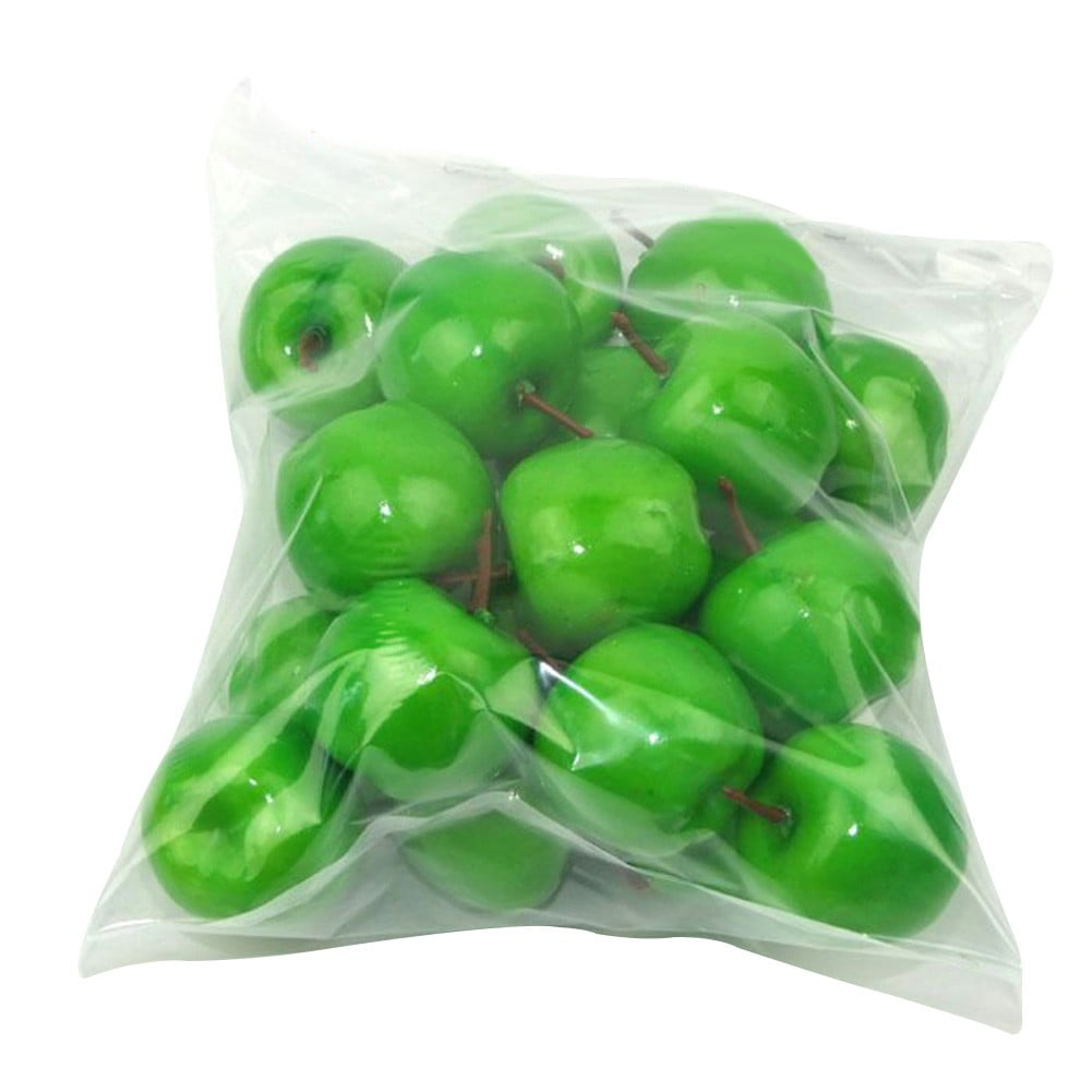 20pcs Plastic Artificial-Apples Fruits Lifelike Kitchen Fake Fruit Home ...