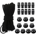 20pcs Plastic Cord Locks with 1/8-Inch 50ft Elastic Cord Heavy Stretch ...