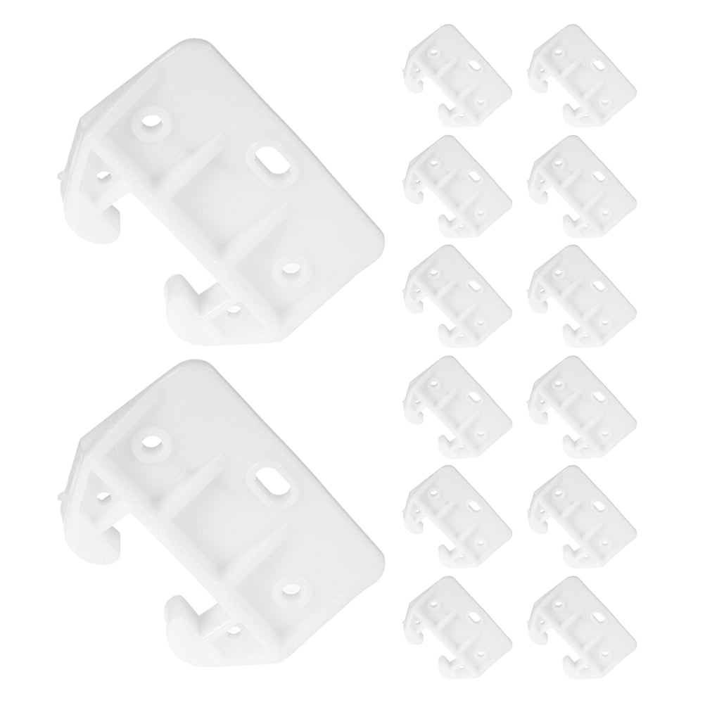TABLZONE 20Pcs White Plastic Drawer Slide Brackets Durable Rear Bottom ...
