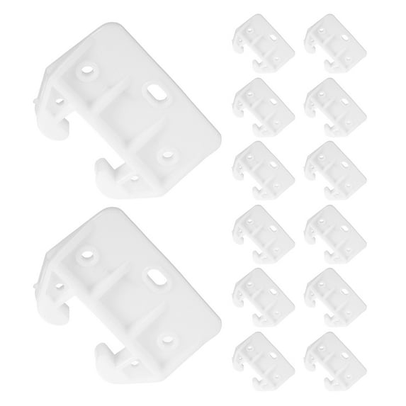 TABLZONE 20Pcs White Plastic Drawer Slide Brackets Durable Rear Bottom ...