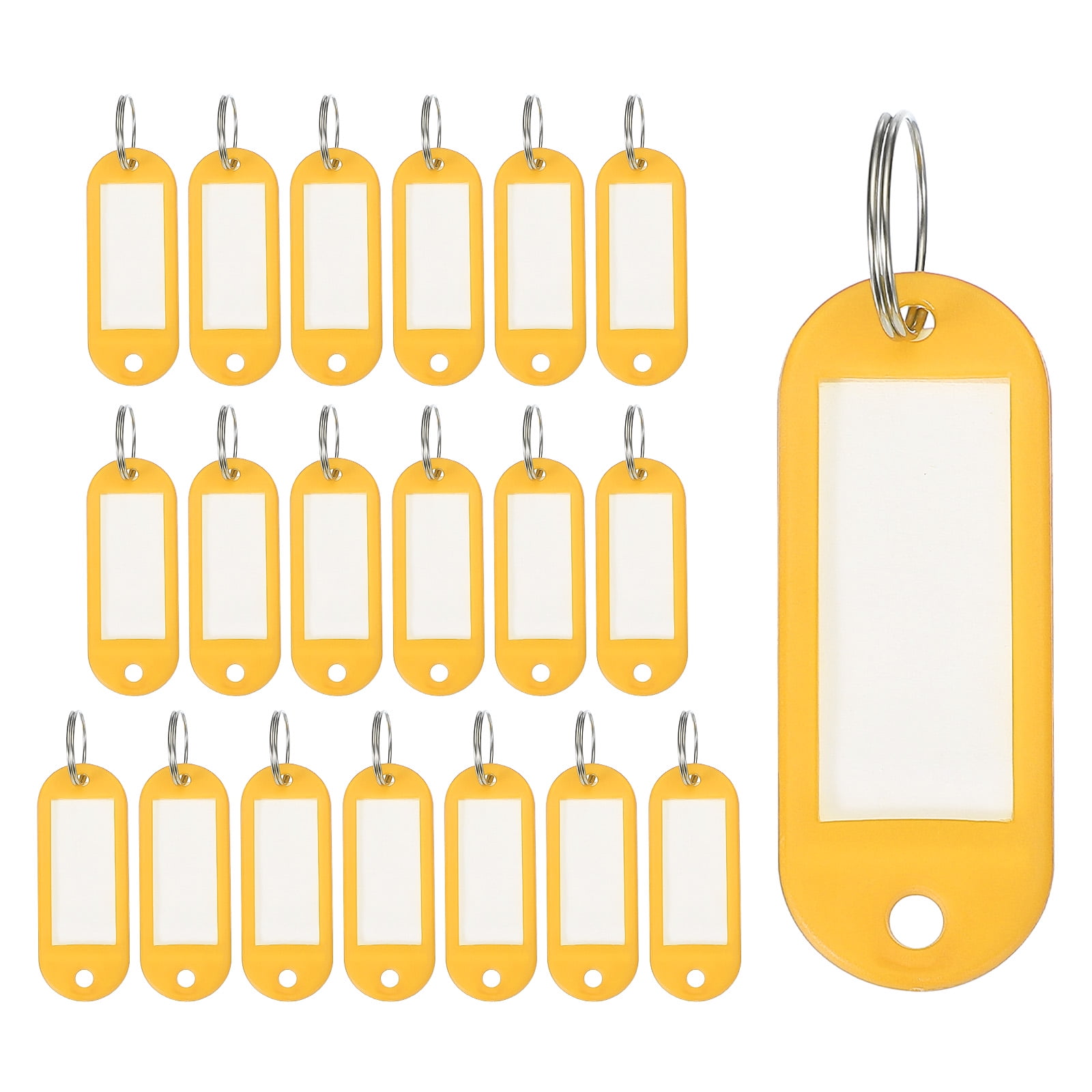 Uxcell 20Pcs Plastic Key Tags Ring Tag Identifier Keychain with Split ...