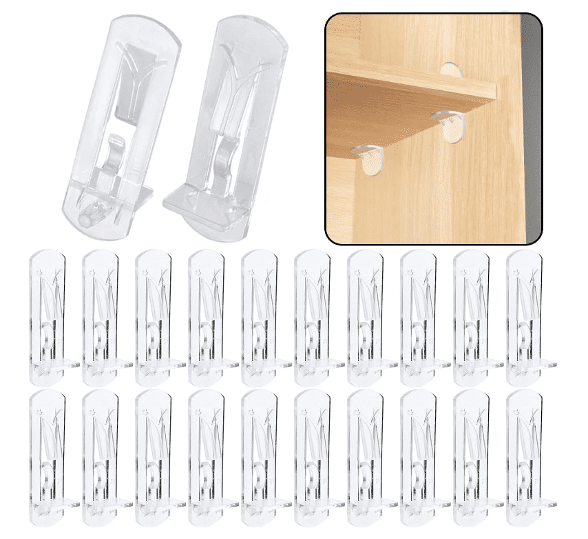 20pcs Plastic Locking Shelf Support Pegs, 6.9mm Shelf Pins,Self-Locking ...