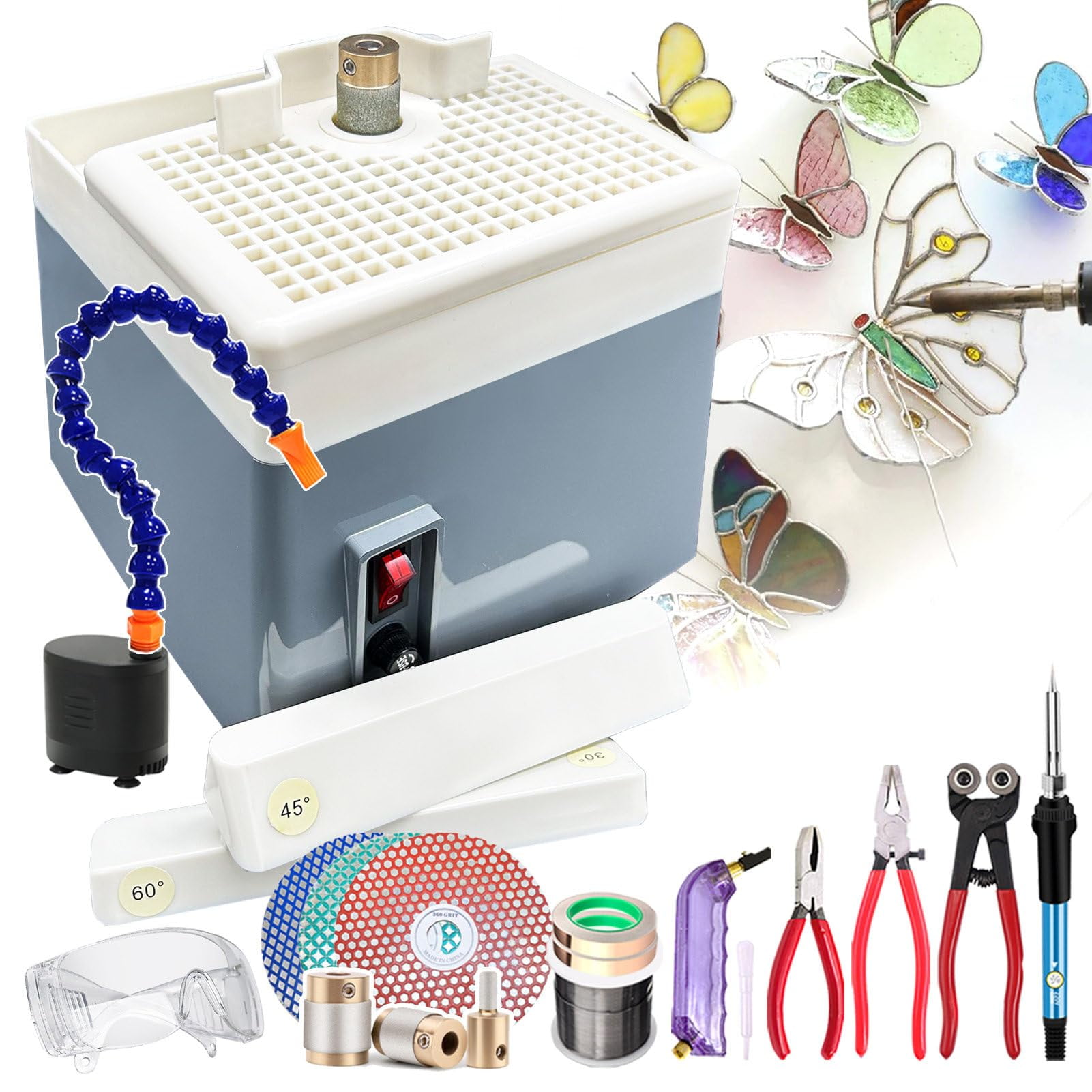 20pcs Professional Stained Glass Grinding Kit,Stained Glass Grinder for ...