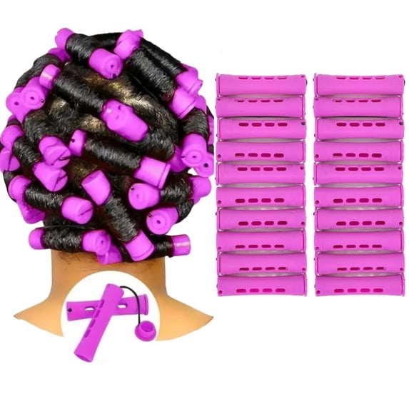 20pcs Purple Plastic Perm Rods Set for Natural Hair Cold Wave Rods Hair ...