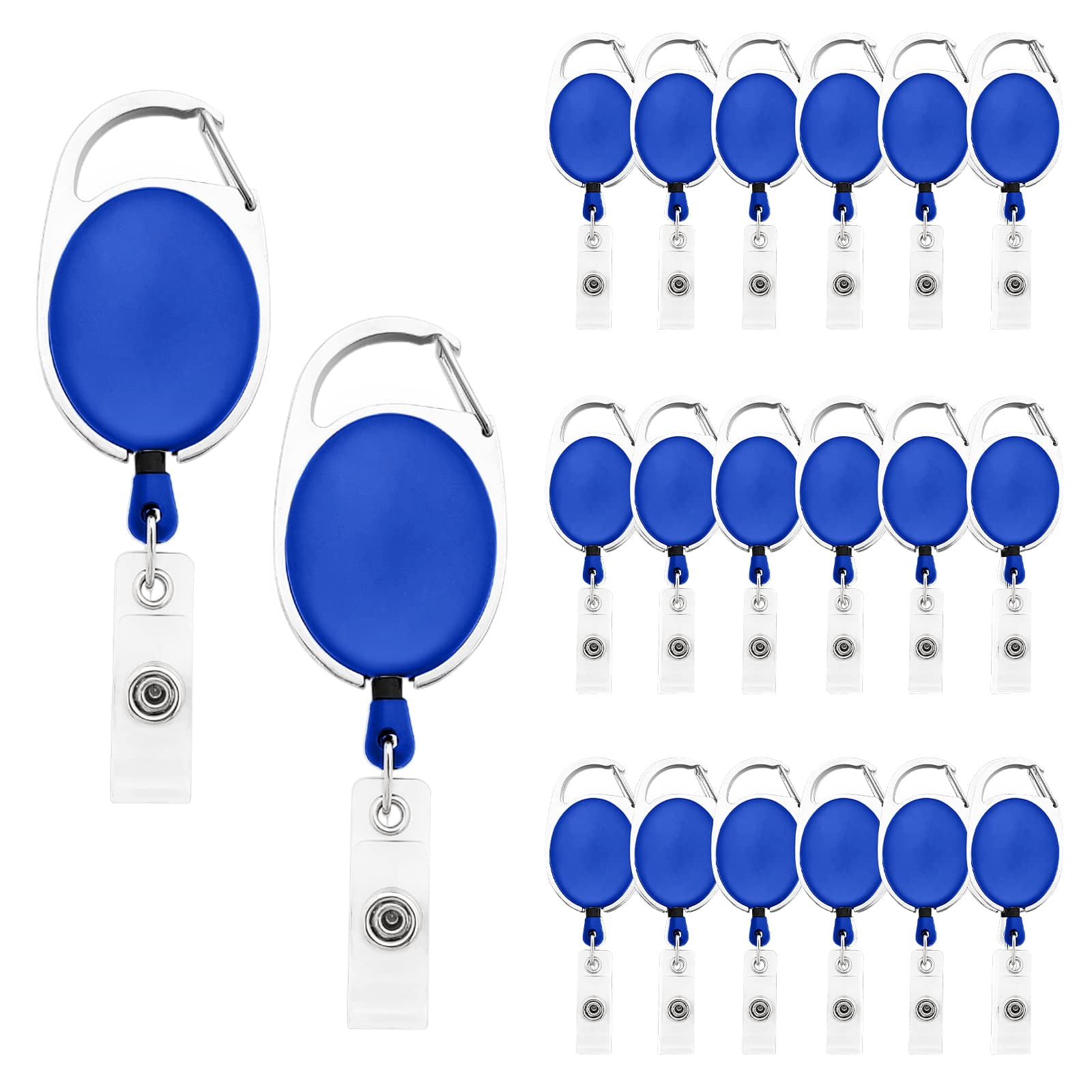 20pcs Retractable Id Badge Holders Reels With Clip For Office Worker ...