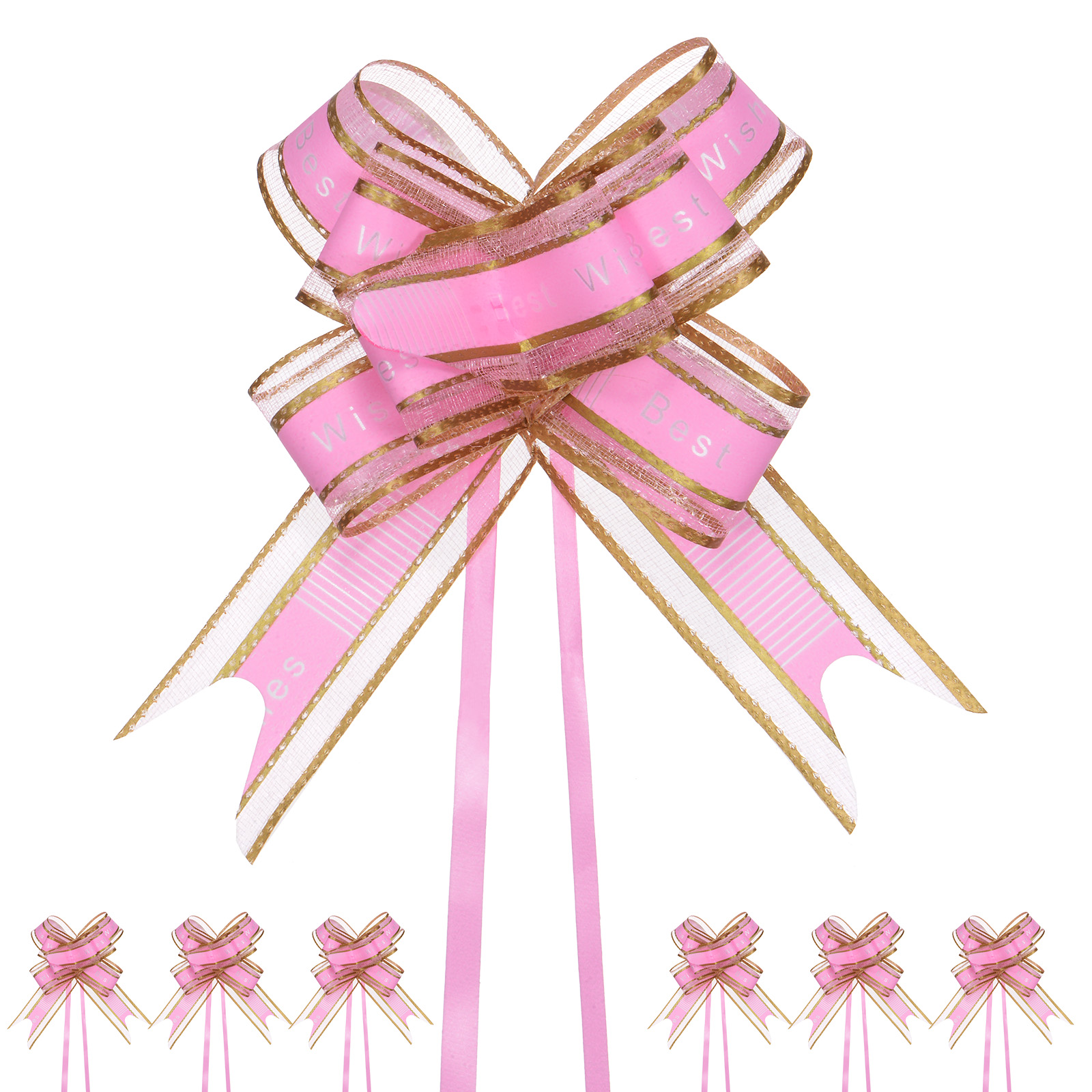 20pcs Ribbon Pull Bows 6 Inch Bows for Wedding Baskets Decorations ...