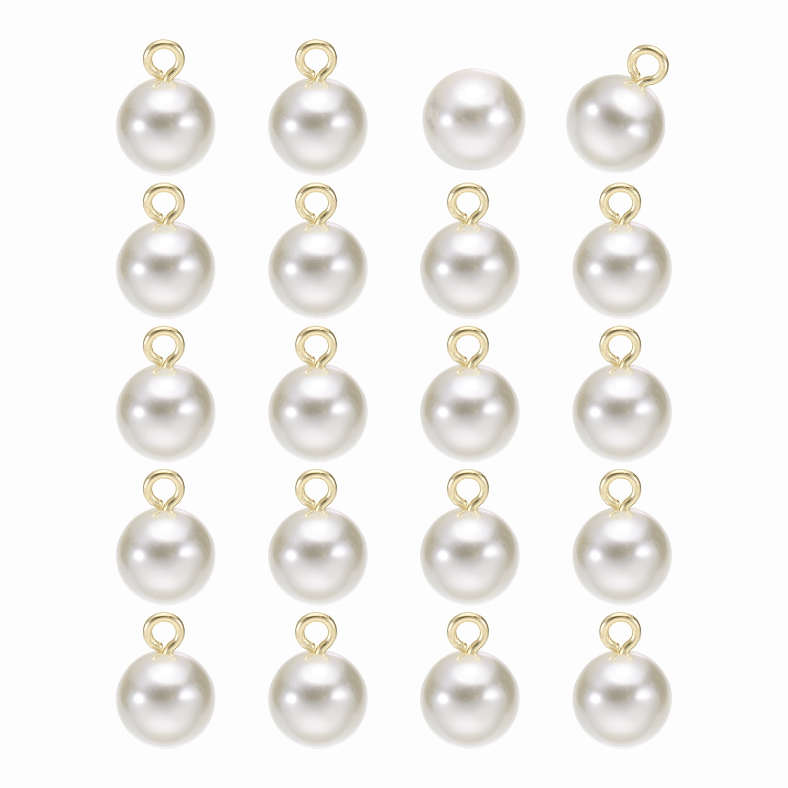 20pcs Round Faux Pearl Buttons 12mm 1/2" Gold Metal Shank Sewing ...