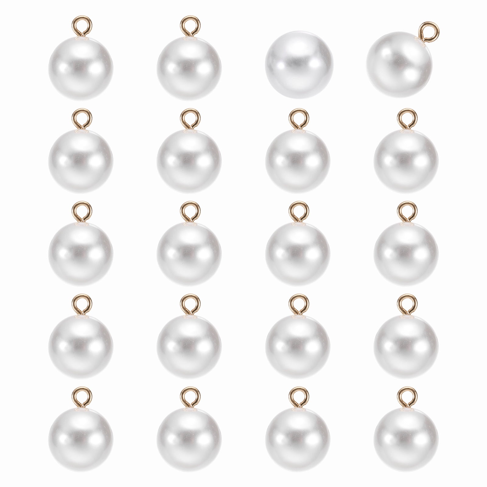 20pcs Round Faux Pearl Buttons 16mm 5/8" Gold Metal Shank Sewing ...