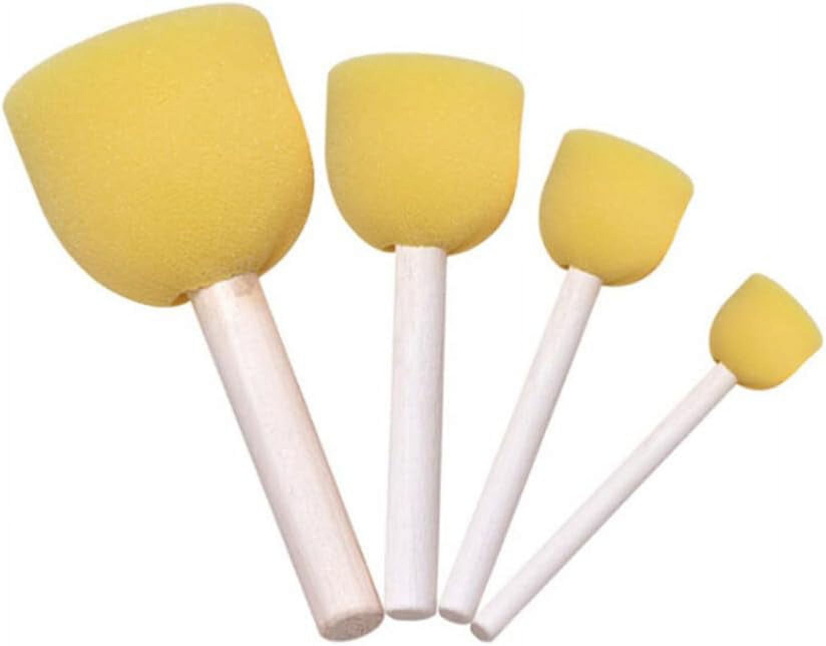 20pcs Round Sponge Foam Brush Set Paint Sponge Brush Wooden Handle ...