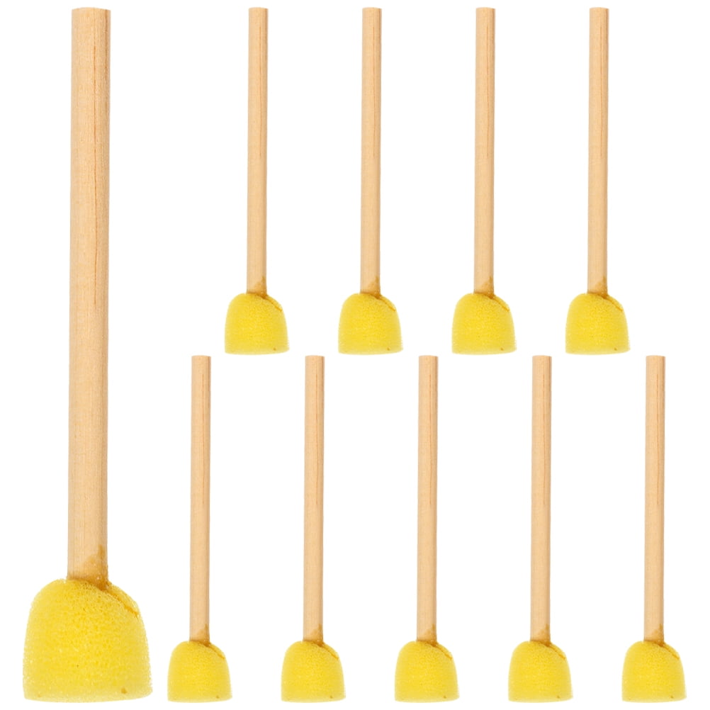 20pcs Round Sponges Brush with Wooden Handle Kids Foam Art Brushes ...