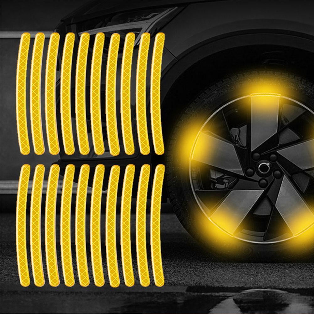 20pcs Safety Reflective Stickers,Reflective Wheel Stripe Decal,Night ...