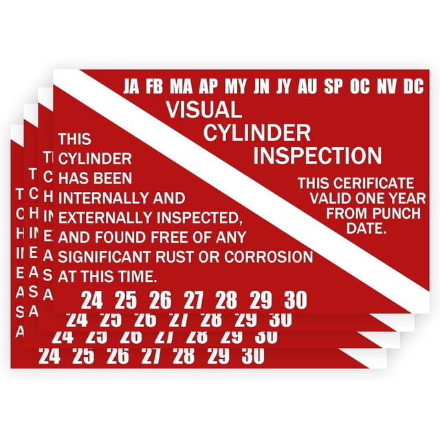 20pcs Scuba Tank Visual Inspection Sticker 5×7 Inch Scuba Visual ...