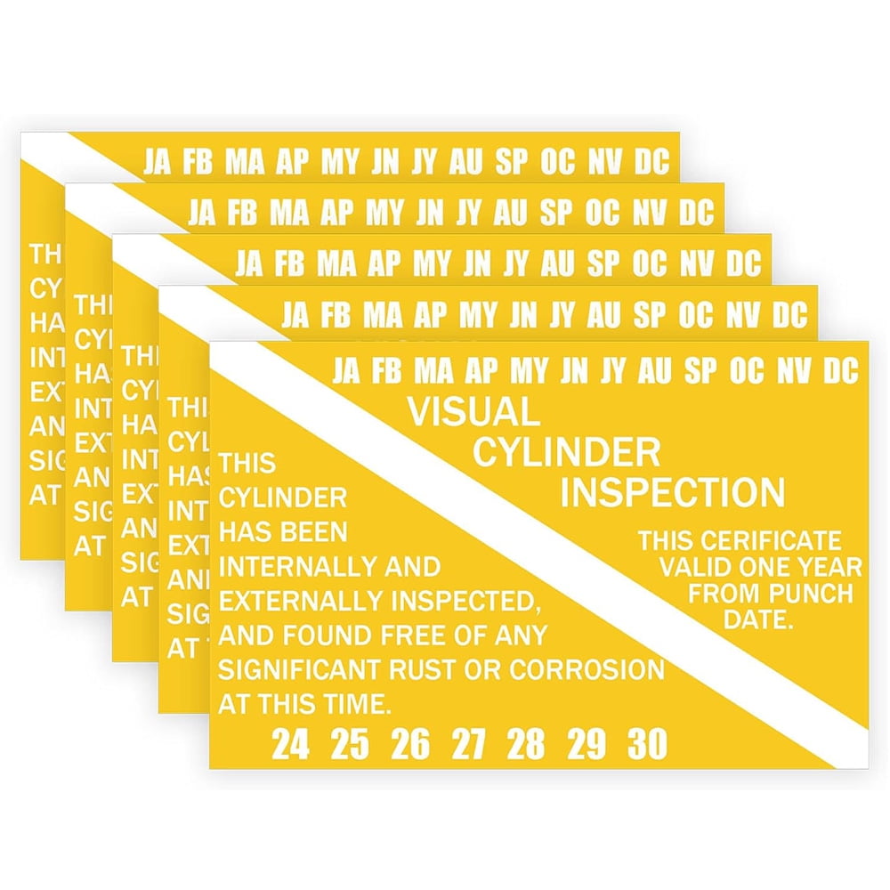 20pcs Scuba Tank Visual Inspection Sticker 5×7 Inch Scuba Visual ...