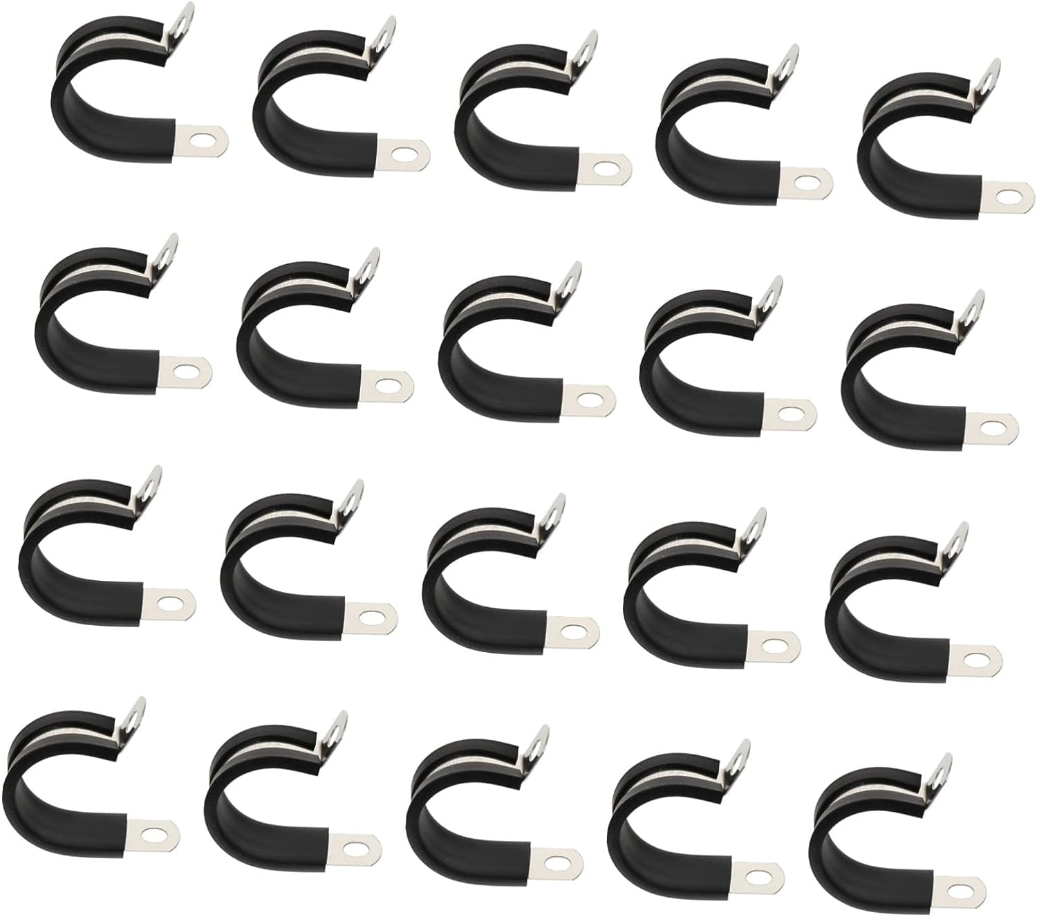 20pcs Securing Clip Hose Clamps Stainless Steel Circle Cable Clips ...