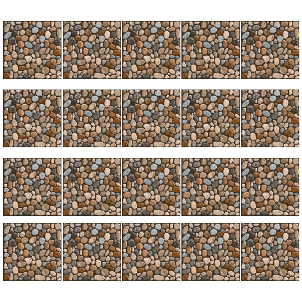 20pcs Self Adhesive Retro Simulation Cobblestone Tiles Sticker for Home ...