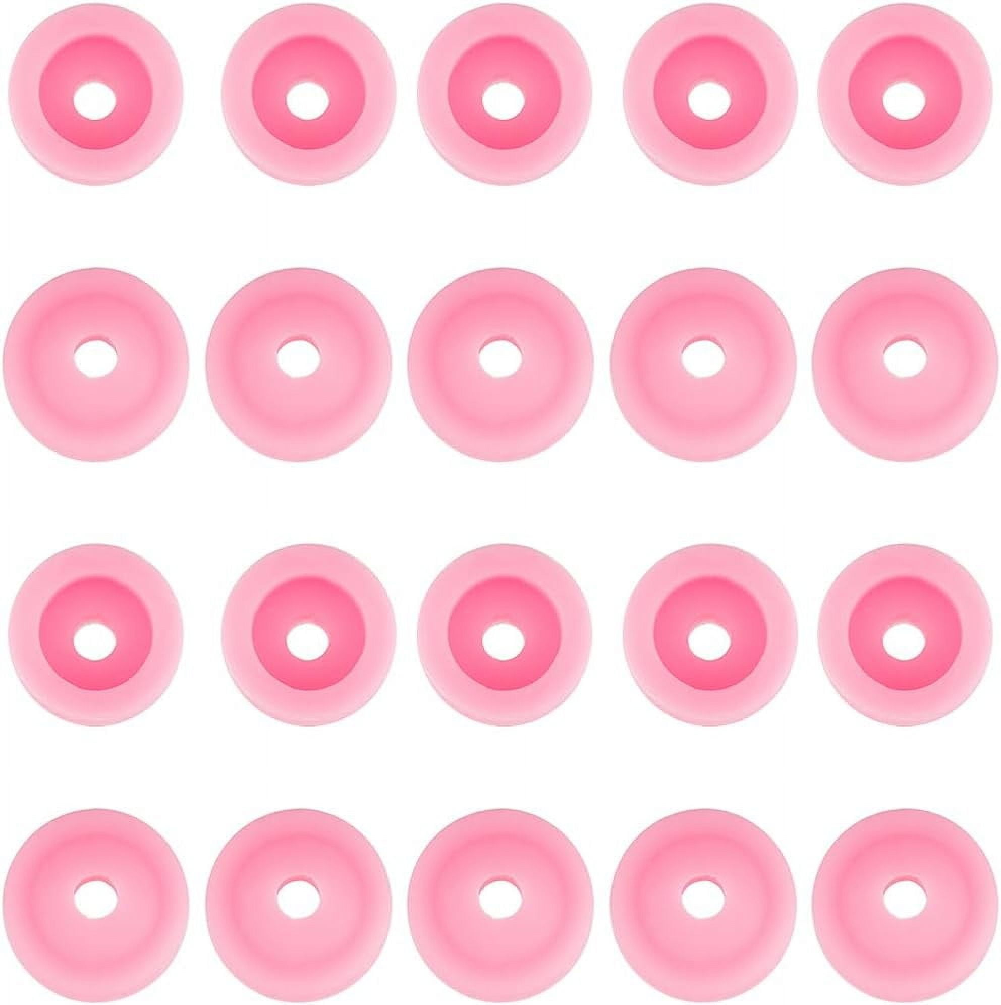 20pcs/Set 1/5 Inch Pink Nail Drill Bits Caps Professional Silicone ...