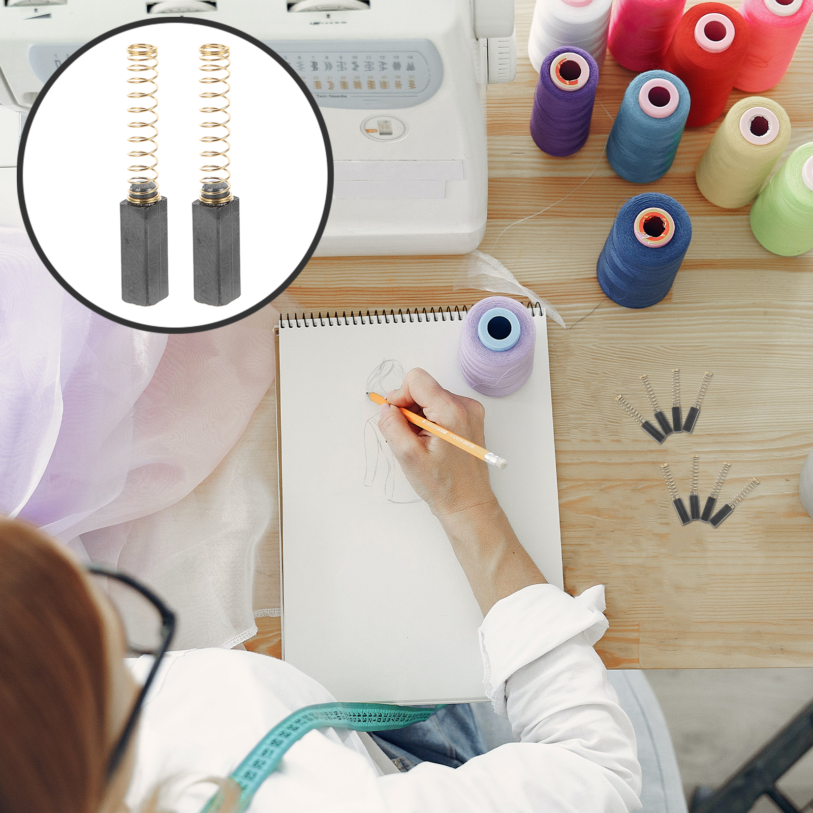 20pcs Sewing Machine Motor Carbon Brush Sewing Machine Carbon Brushes ...