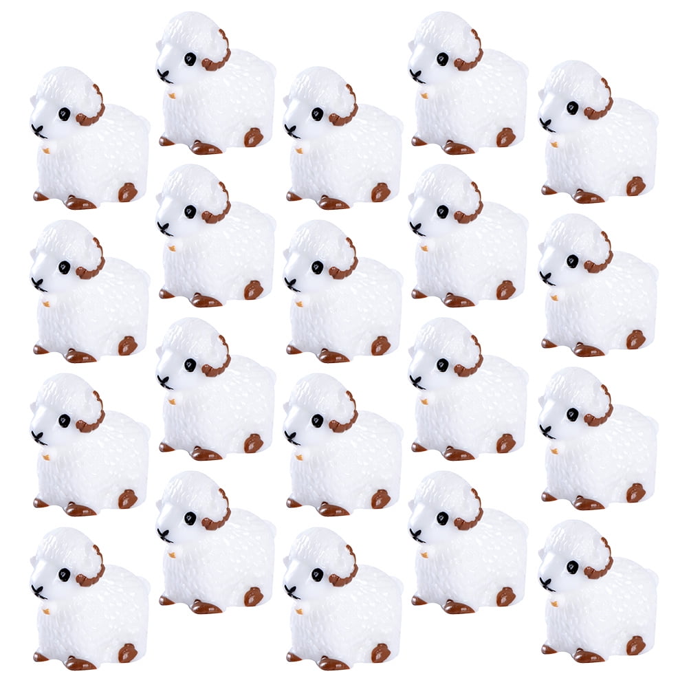 HOMEMAXS 20pcs Miniature Sheep Figurines for Moss Terrarium Micro ...