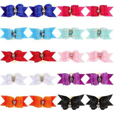 100pcs pet bows dog hair bows for dog yorkshirk small dogs hair ...
