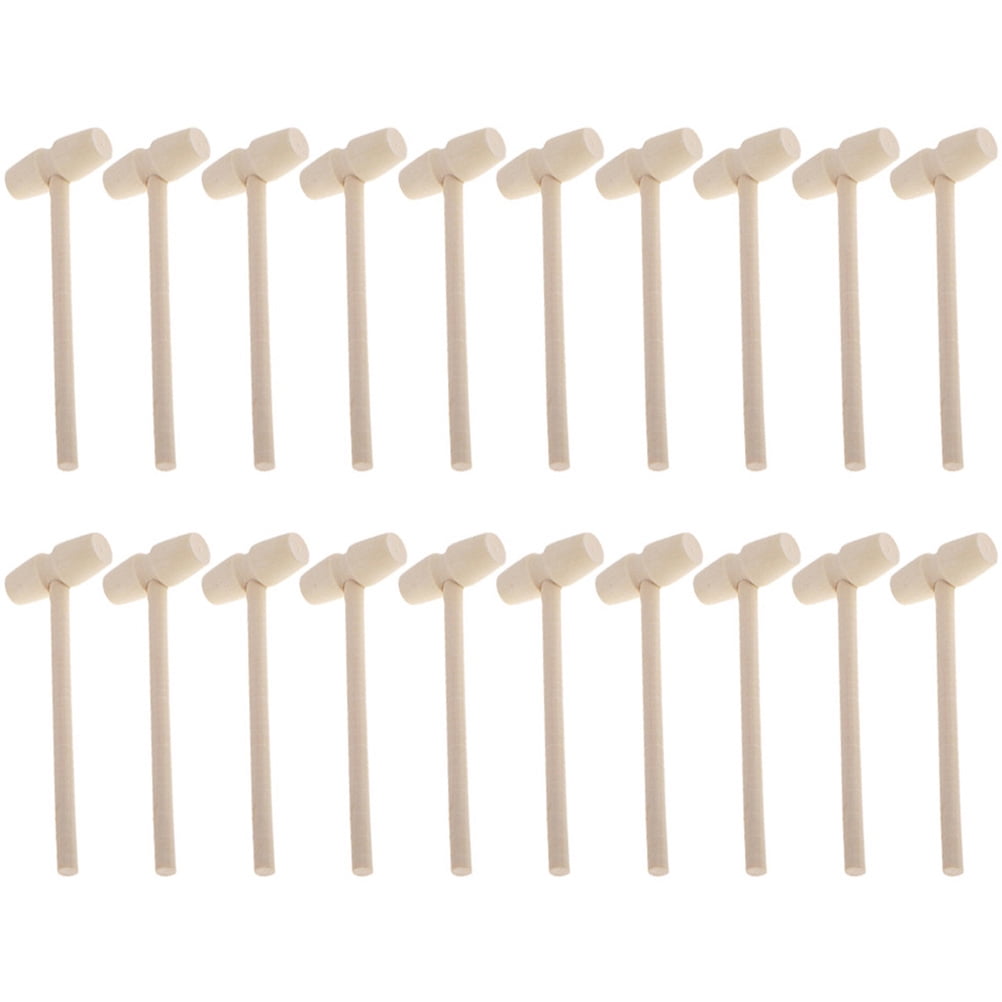 20pcs Solid Wood Mini Hammers Hitting Hammer Toys Creative Educational ...