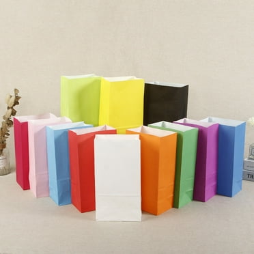 12 Pieces Kraft Paper Party Favor Gift Bags with Handle Assorted Colors ...