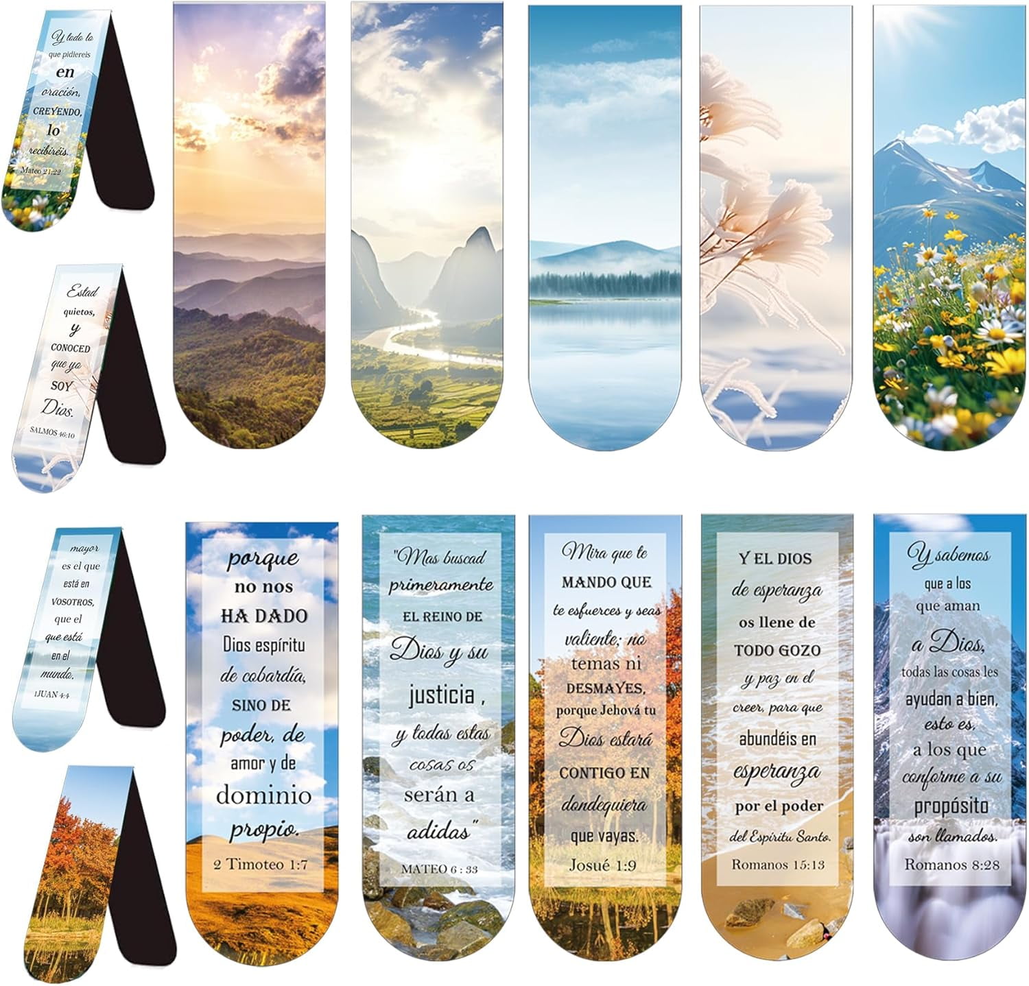 20pcs Spanish Bible Magnetic Bookmarks Christian Scenery Magnet ...